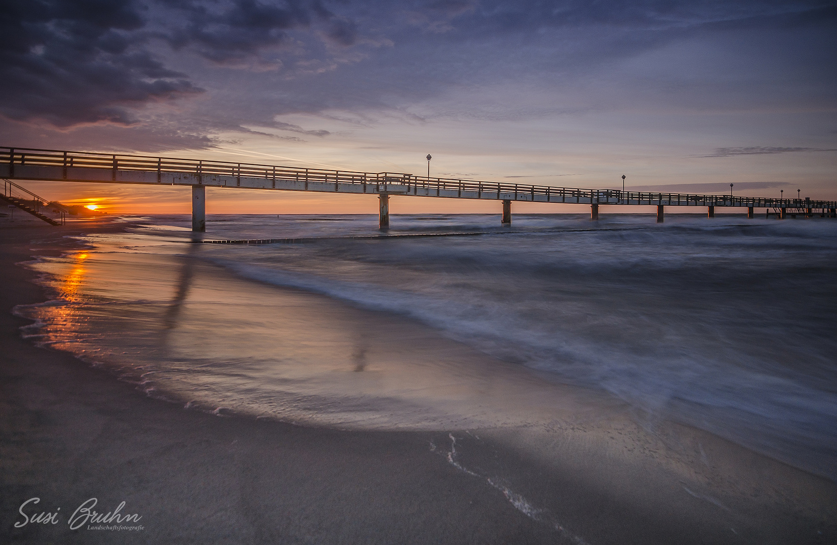 Sonnenuntergang- Seebrücke Koserow/ Usedom Foto & Bild | deutschland ...