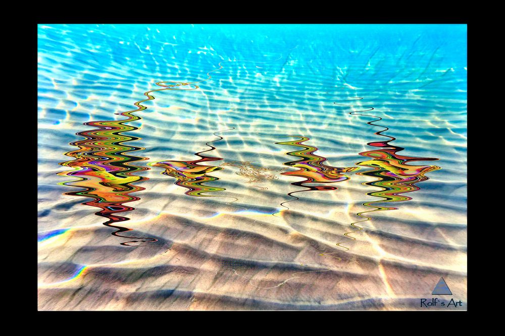 Sonntag abstrakt - Bei der Sandbank buntes Treiben ... Foto & Bild ...