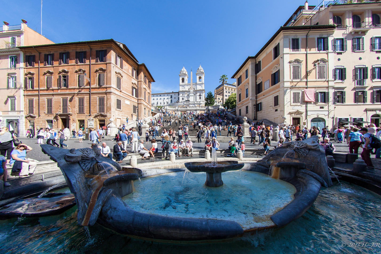 Spanische Treppe in Rom mit Barcaccia- Brunnen Foto & Bild ...