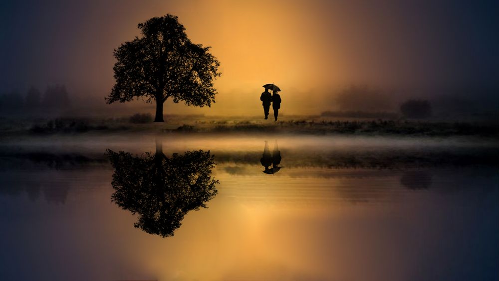 Spaziergang am Fluß Foto & Bild | erwachsene menschen, bearbeitungs - techniken, filtertechniken ...