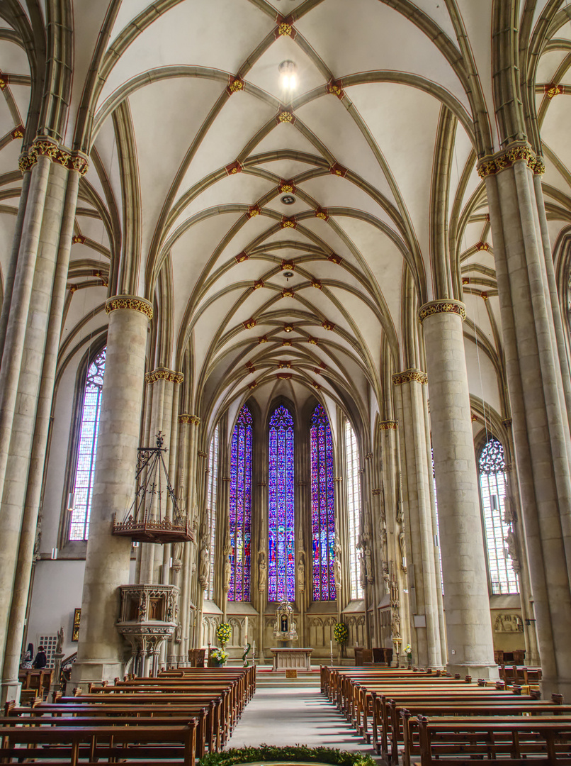 St. Lamberti: Hauptschiff mit Altar Foto & Bild | kirchen, architektur ...