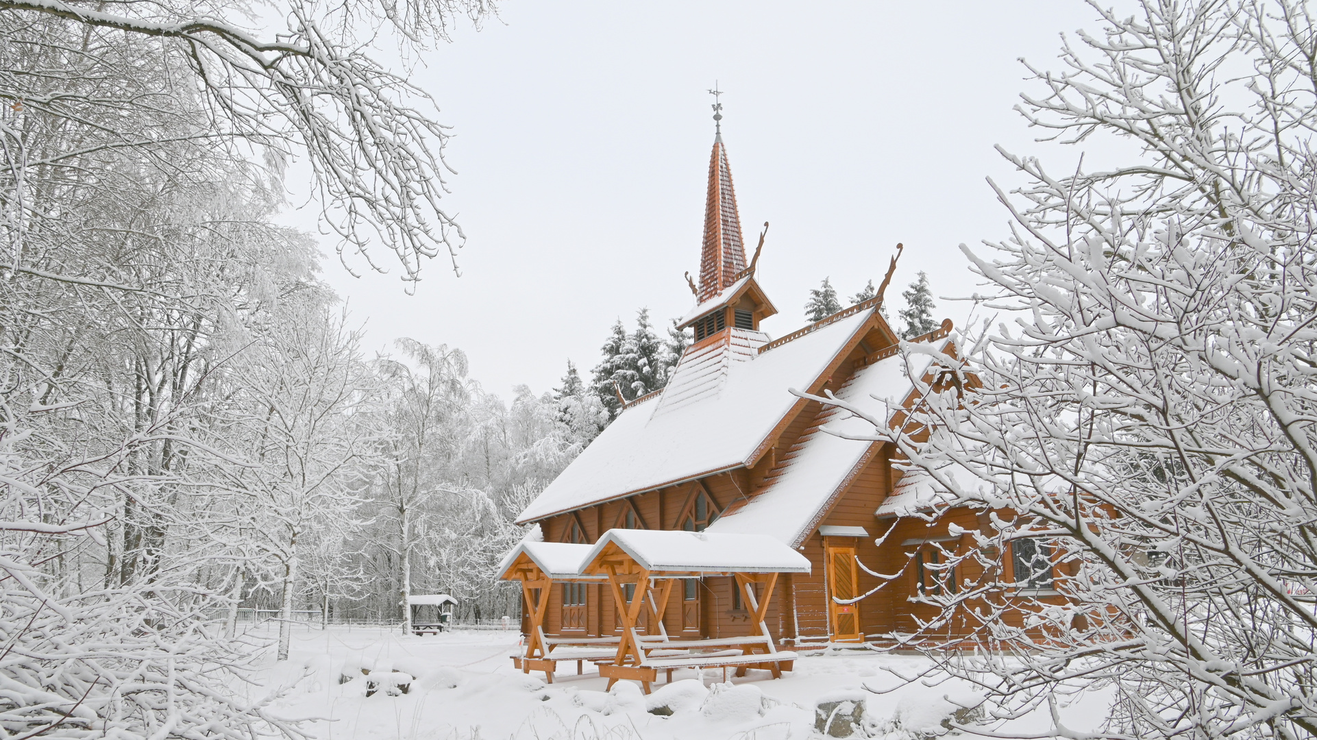 Stabkirche in Stiege (Oberharz) Foto & Bild | fotos, schnee, natur ...