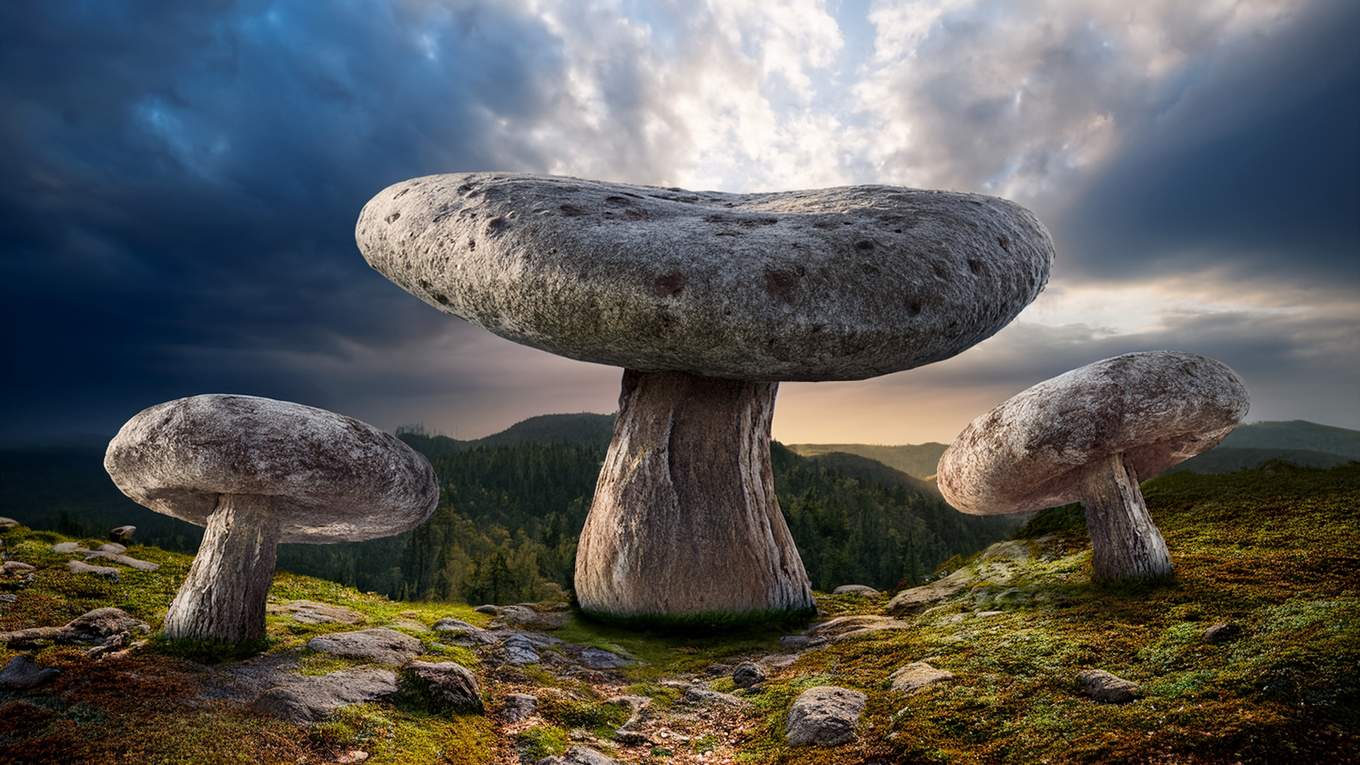 Stein- pilze Foto & Bild | ki - fantastisches, ki - fantasy, landschaft Bilder auf fotocommunity