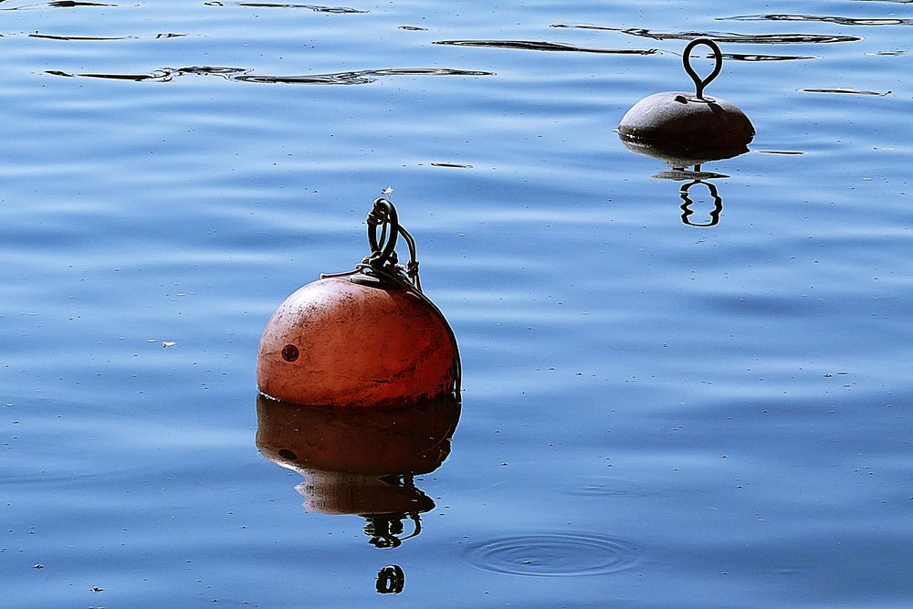 still ruhen die Bojen am blue monday Foto & Bild | wasser, see, boje ...