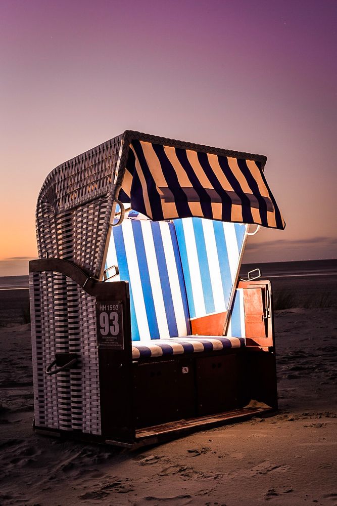 Strandkorb bei Nacht Foto & Bild | natur-kreativ, aufnahmetechniken ...