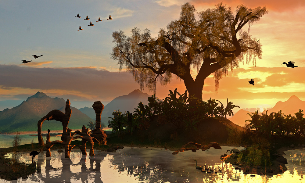 Sunset at Paradise island 1 Foto & Bild | rendering, landschaftsrendering, 3d-rendering Bilder ...
