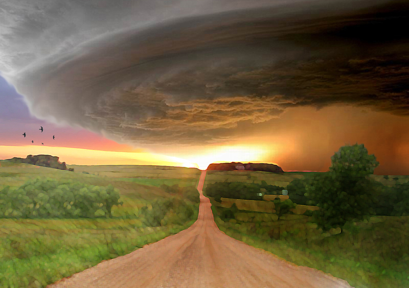 Sunset + Tornado Foto & Bild | fotomontage, landschaften, digiart Bilder auf fotocommunity