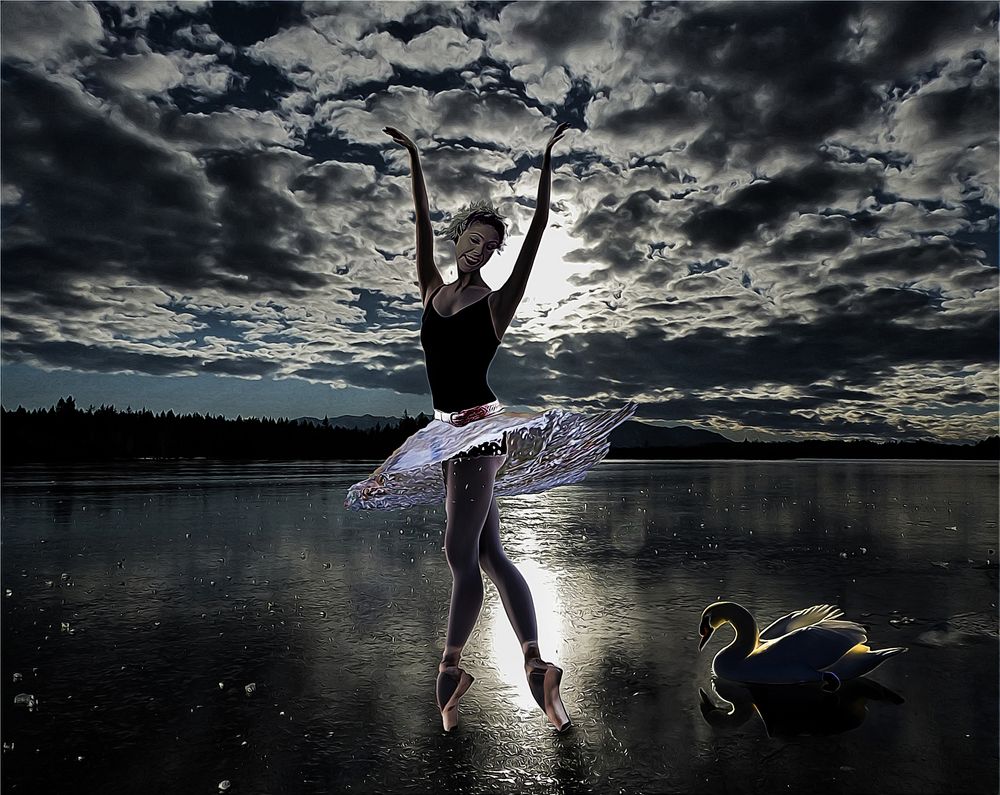 Tanz auf dünnem Eis Foto & Bild | landschaft, fotomontage, bach, fluss & see Bilder auf ...