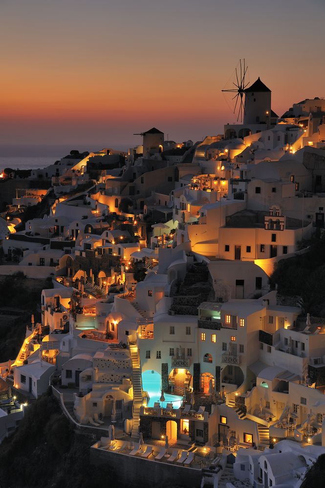 the blue pool Foto & Bild | world, blue hour, greece Bilder auf ...