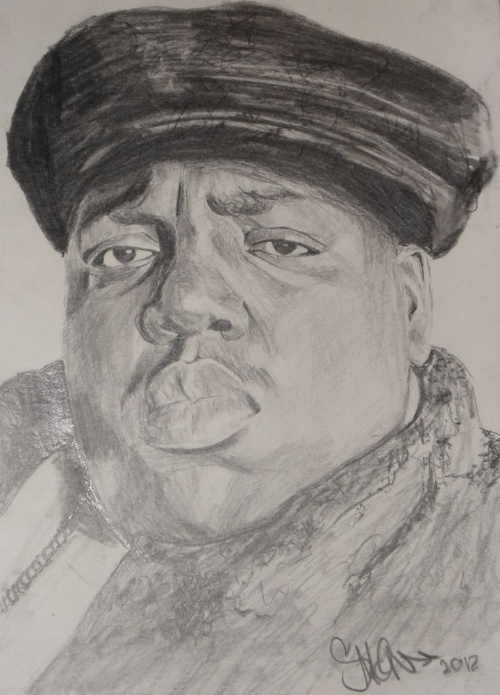 The Notorious B.I.G. aka Biggie Smalls Portrait Graphitstift Foto ...
