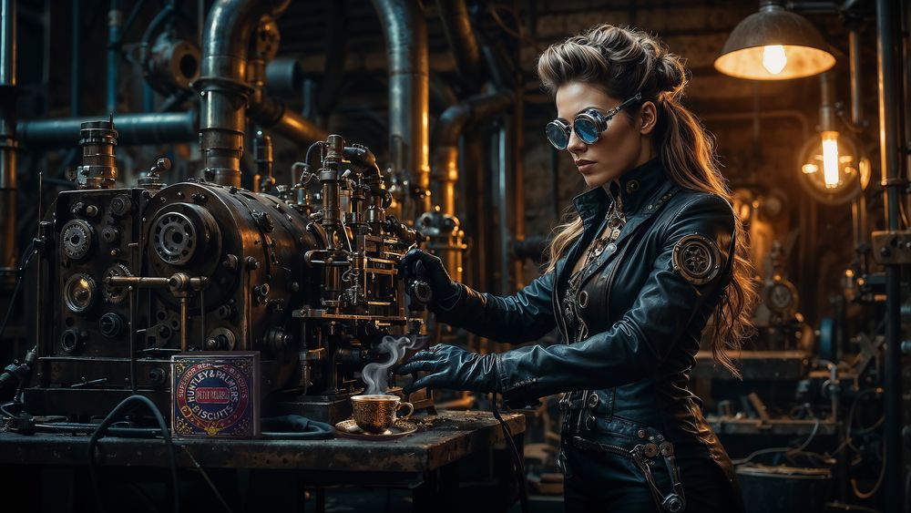 The Steampunk Coffee Shop - KI Foto & Bild | ki - montagen, ki - menschen, ki - stories Bilder ...
