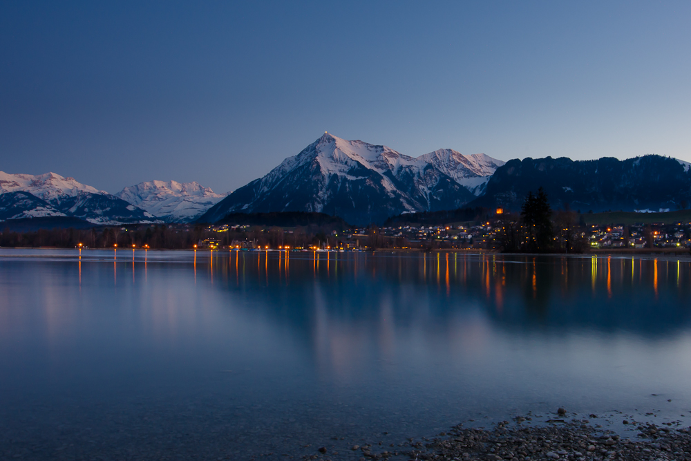 Thunersee am Abend Foto & Bild | europe, schweiz & liechtenstein, kt ...