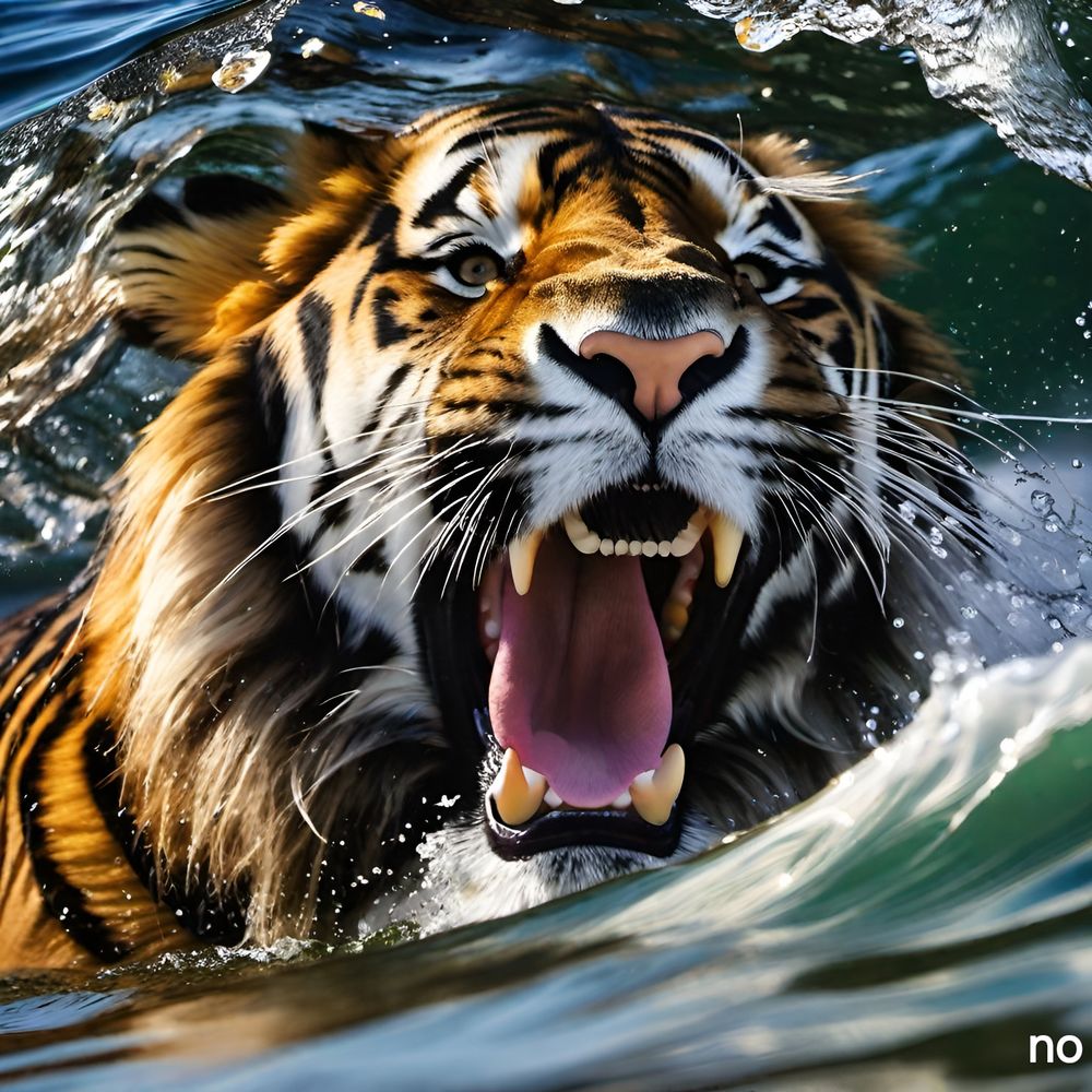 Tiger im Wasser Foto & Bild | ki - fantastisches, ki - fantasy, spezial Bilder auf fotocommunity