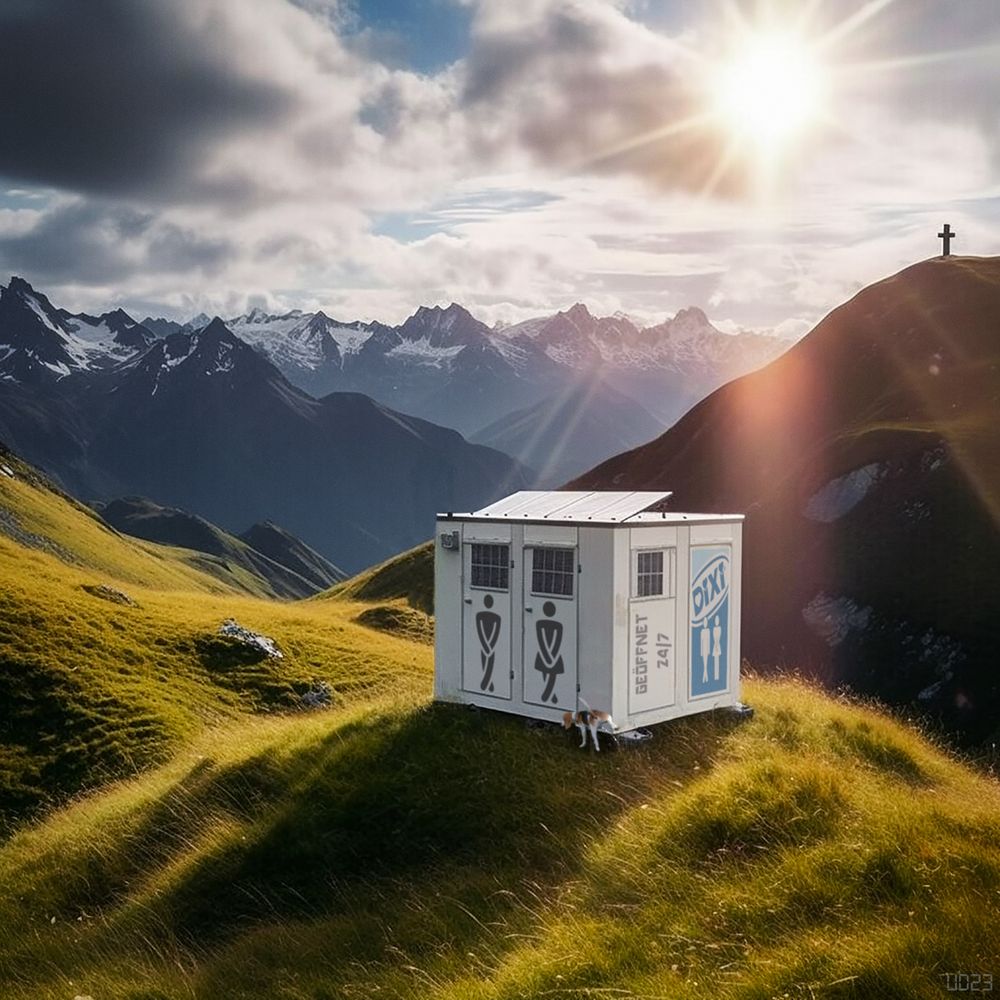 Toilette mit Bergpanorama Foto & Bild | fotomontage, composing , photoshop Bilder auf fotocommunity