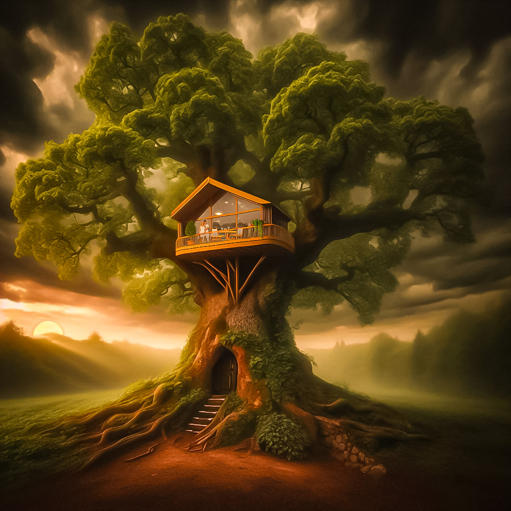 Traumhaus-Baumhaus Foto & Bild | ki - montagen, ki - gebäude architektur, ki projekte Bilder auf ...