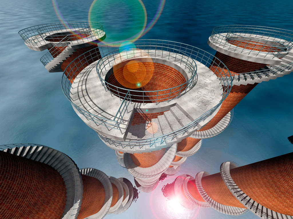 Treppentürme / Stair Towers Foto & Bild | rendering, landschaftsrendering, wasser Bilder auf ...