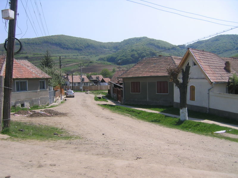 Typische Dorfstraße in Rumänien (Valea Lunga-Transilvania) Mai 2005 ...