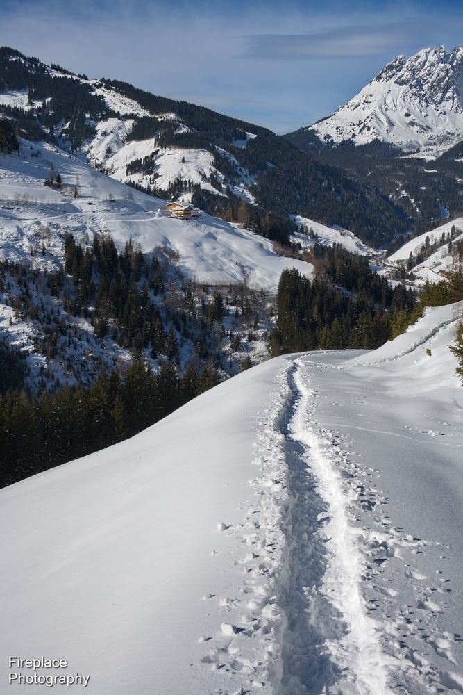 Unsere frischen Schneeschuhspuren auf dem Weg zur Pronebenalm Foto & Bild | landschaft ...
