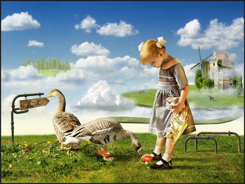 Unterwegs nach Larissadorf Foto & Bild | fotomontage, surreal, kinderwelt Bilder auf fotocommunity
