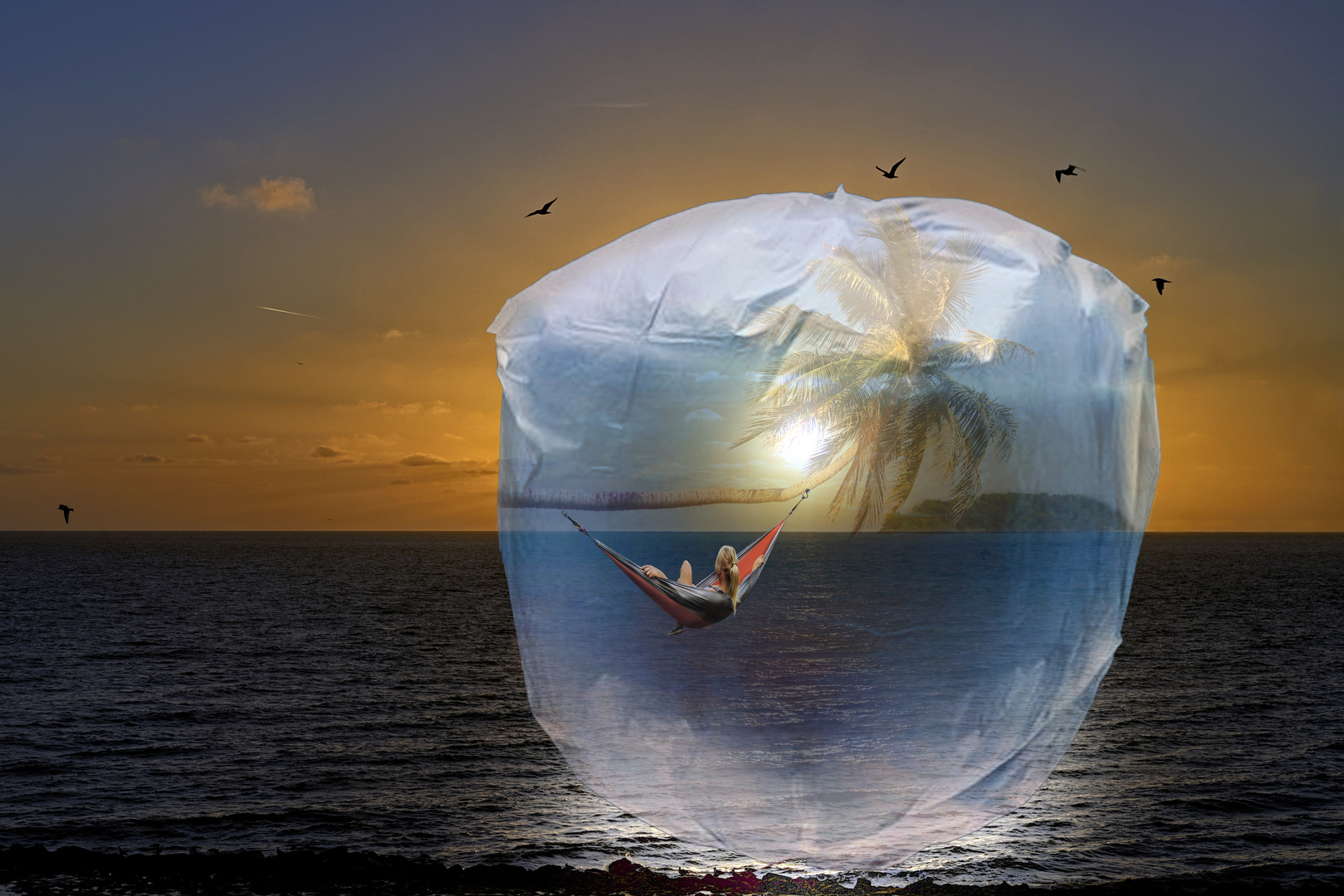 Urlaubstüte Foto & Bild | urlaub, sonnenuntergang, surreal Bilder auf fotocommunity