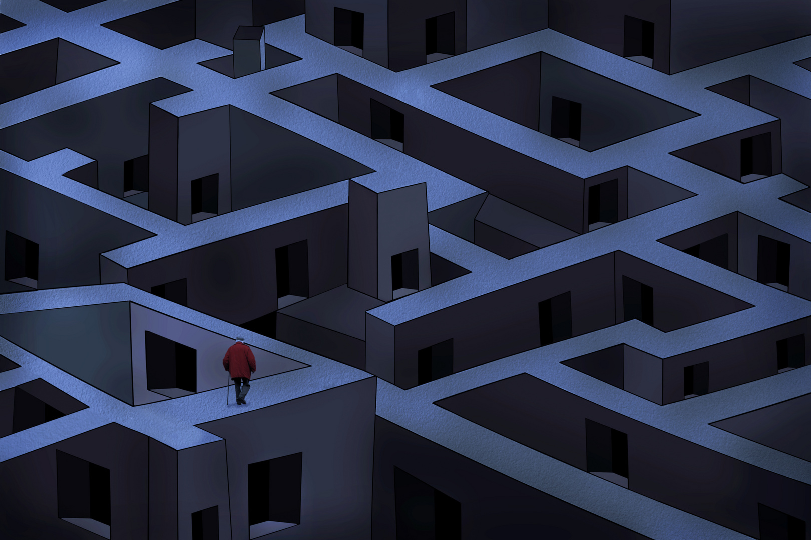 Verlaufen im Labyrinth Foto & Bild | fun, surreal, nacht Bilder auf ...