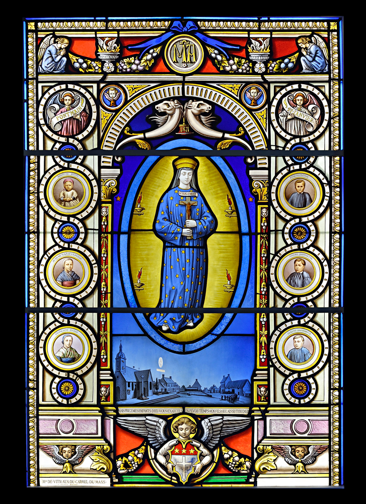 Vitrail (apparition de la vierge à Pontmain..Mayenne) 1871 photo et ...