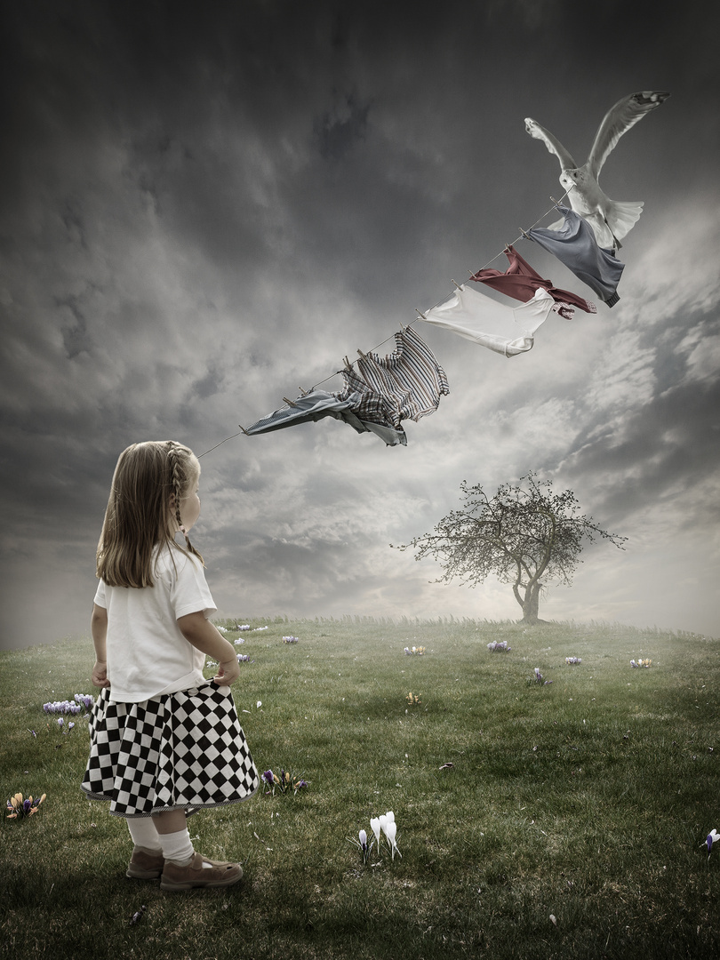 Wäschedieb Foto & Bild | fotomontage, fantasy mystery, surreal Bilder auf fotocommunity