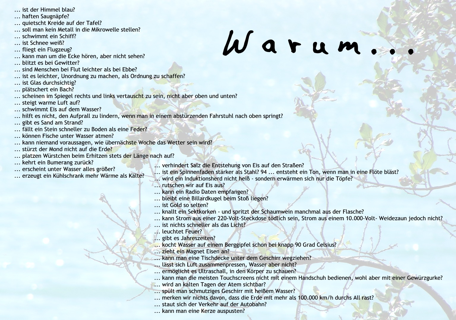 Warum...? Foto & Bild | karten und kalender, dies und das, spezial ...