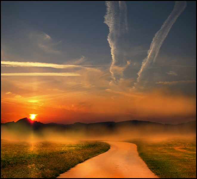Weg zur Sonne ,., Foto & Bild | fotomontage, landschaften, sonne Bilder auf fotocommunity