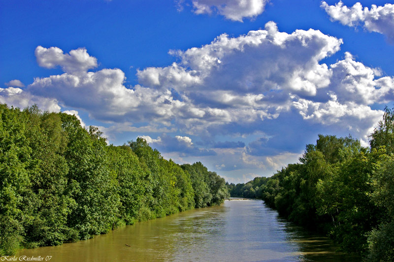 weißblauer Himmel über der Iller ... Foto & Bild | landschaft, bach ...