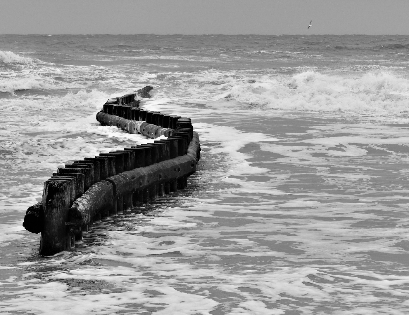 Wellenbrecher - eine Nordseeminiatur in sw. Wangerooge 2021 Foto & Bild ...