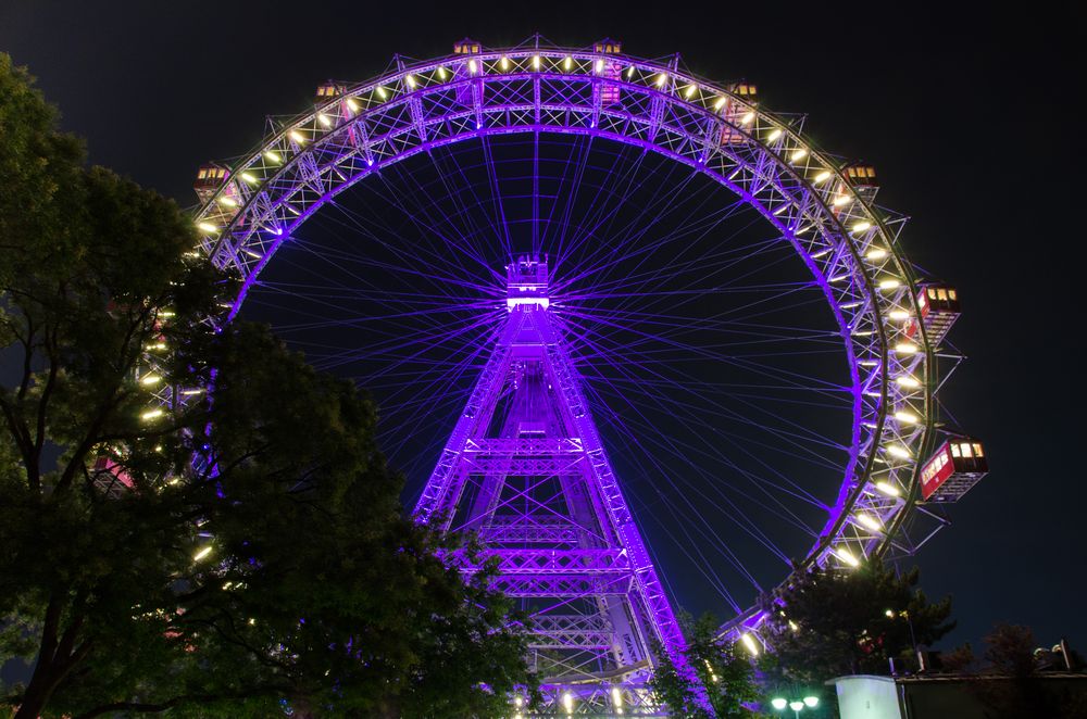 Wiener Riesenrad bei Nacht Foto & Bild | europe, Österreich, wien ...