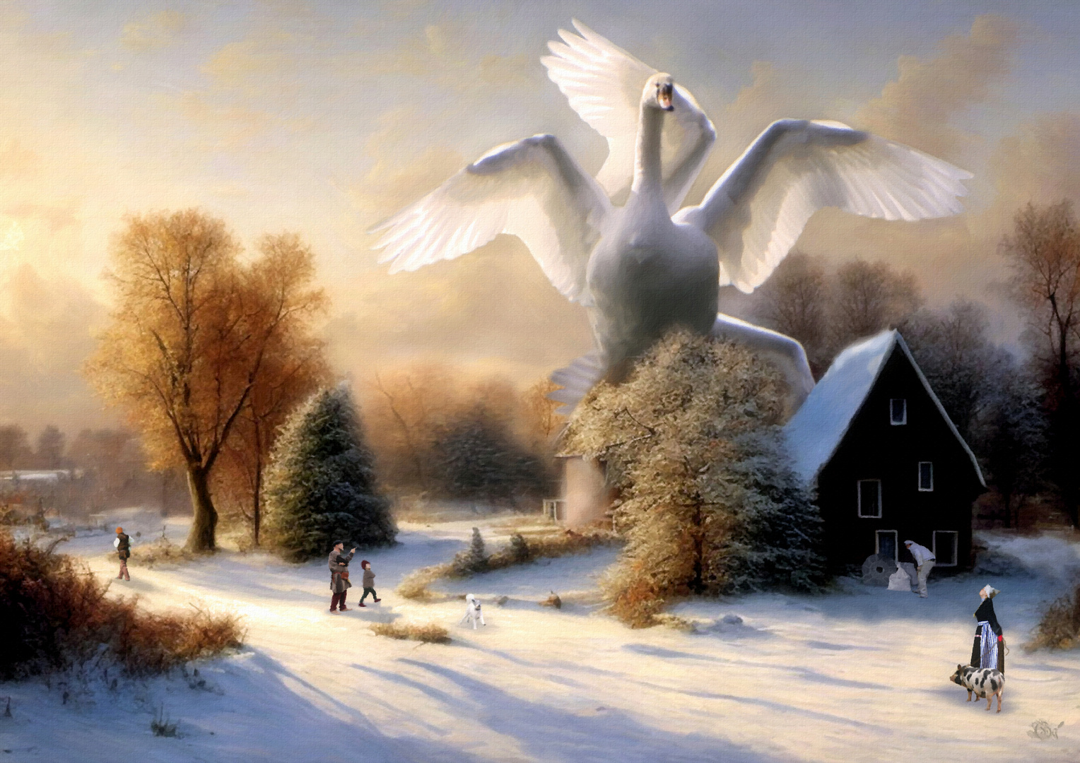 Winter an der Schwanenmühle Foto & Bild | fotomontage, landschaften, composing Bilder auf ...