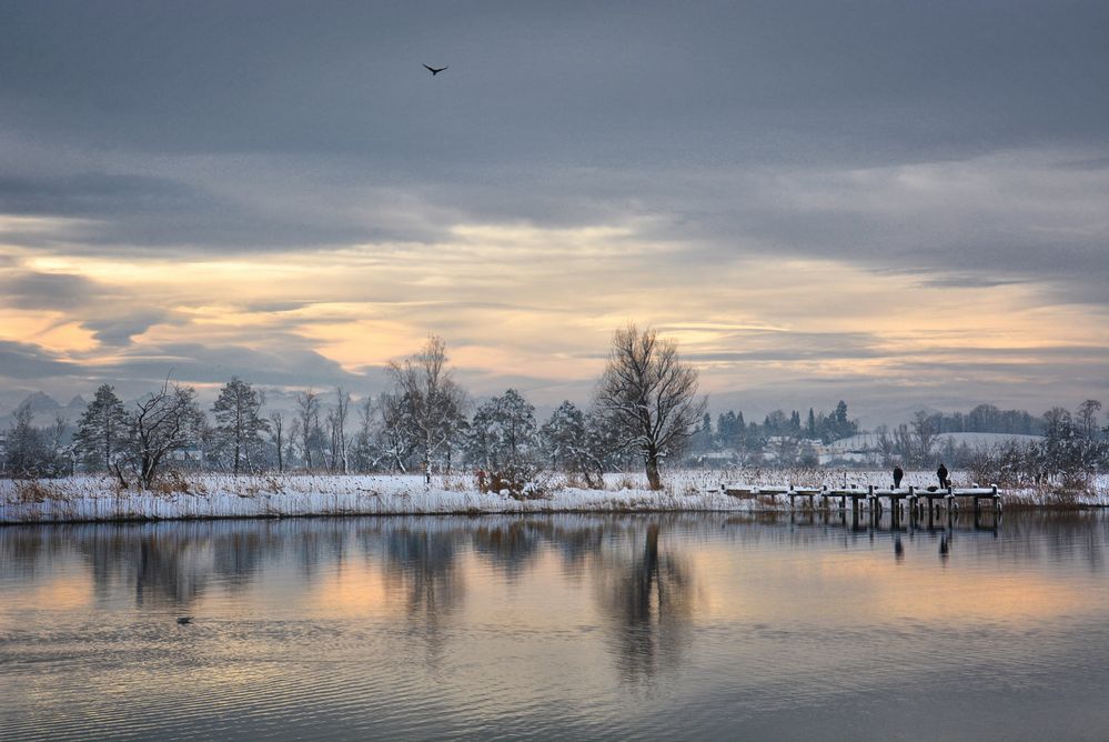 Winterabend Foto & Bild | sonnenuntergang, wasser, winter Bilder auf fotocommunity