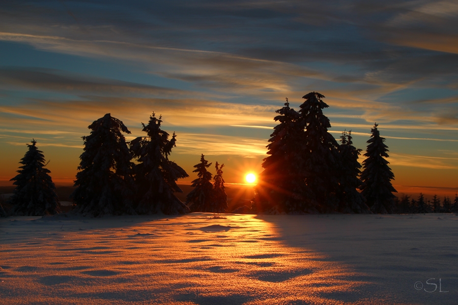 Winterabend Foto & Bild | sonnenuntergänge, himmel & universum, schnee und eis Bilder auf ...
