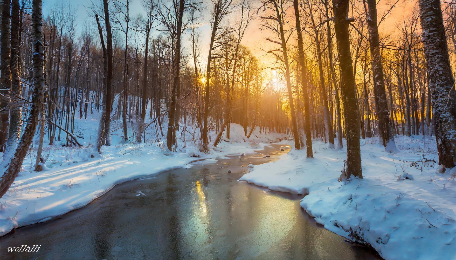 Winterwald am Fluss - KI generiert Foto & Bild | ki-generierte bilder, ki - natur, ki ...