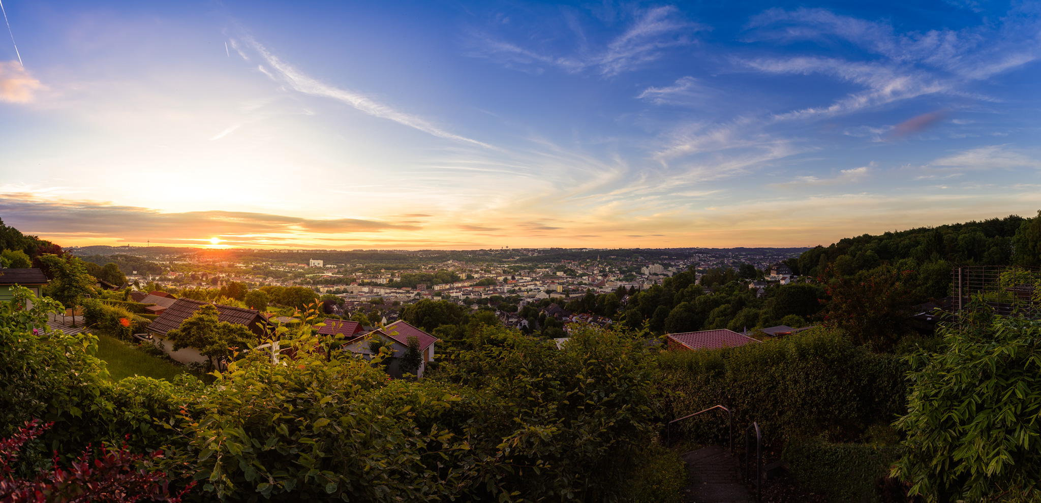 Wuppertal Barmen - Panorama Foto & Bild | sonnenuntergang, bäume, sonne ...